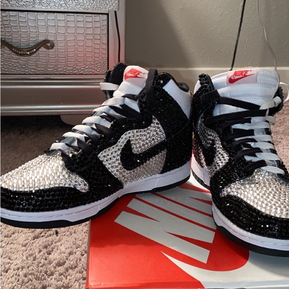 Nike | Shoes | Custom Made Diamond Panda Nikes | Poshmark